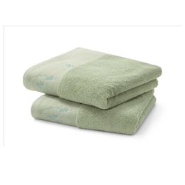 Tchibo - 2 Premium-Handt&uuml;cher mit Stickerei - gr&uuml;n