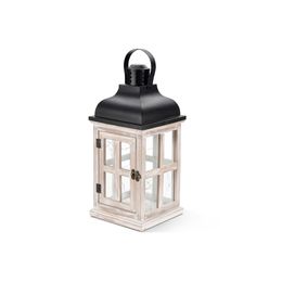 Tchibo - LED-Dekolaterne - 18x18x38cm - schwarz - Holz / Holz / Metall