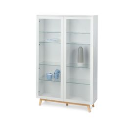Tchibo - Vitrine - 110x35x170cm - braun - Holz / Eschen-Massivholz / Glas