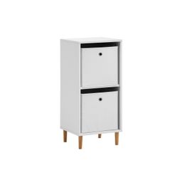 Tchibo - Regal &raquo;Torge&laquo; mit 2 Faltboxen - 38,2x38,2x84,8cm - braun - Holz / Eschen-Massivholz / Metall