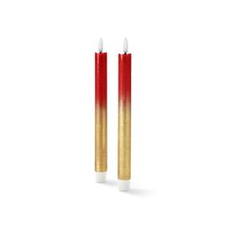 Tchibo - 2 LED-Echtwachs-Stabkerzen - dunkelrot