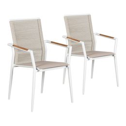 DeVries Stapelstuhl - 58x65x92cm - beige - Aluminium / Holz