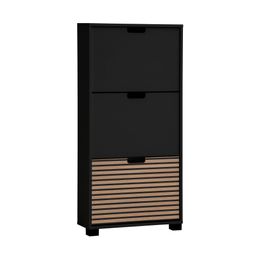 Tchibo - 2er-Schuhschrank &raquo;Ryker&laquo; - 59,8x19,5x124cm - schwarz - Holz / Kunststoff / Metall