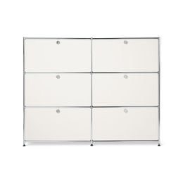 Tchibo - Kommode Metall &raquo;Cn3&laquo; mit 6 Klappenf&auml;chern - 152x40x120,5cm - chrom - Stahl / Aluminium / Kunststoff