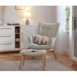 Tchibo - Sessel mit Fu&szlig;hocker - 71x82x98cm - braun -