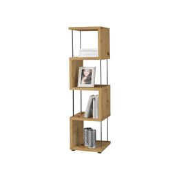 Tchibo - Standregal - 33x33x126cm - schwarz - Holz / Eichenholz / Metall