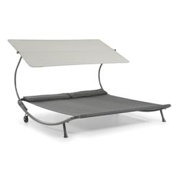 Leco Doppelliege - 200x202x157cm - anthrazit - Stahl / Polyvinylchlorid / Polyester