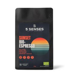 5 Senses - Sunset Bio-Espresso - 50% koffeinreduziert - 250 g Ganze Bohne - Intensit&auml;t: 4/6