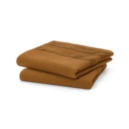 Tchibo - 2 Premium-Waffelpiqu&eacute;-Handt&uuml;cher - braun