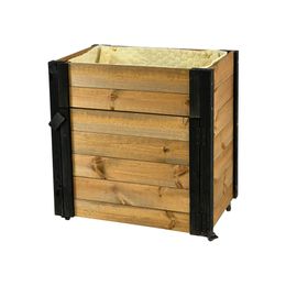 Dobar Hochbeet - 60x40x62cm - schwarz - Fichtenholz / Wolle
