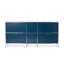 Tchibo - Sideboard Metall &raquo;Cn3&laquo; gro&szlig; mit 6 Klappenf&auml;chern - 190x40x89,5cm - chrom - Stahl / Aluminium / Kunststoff