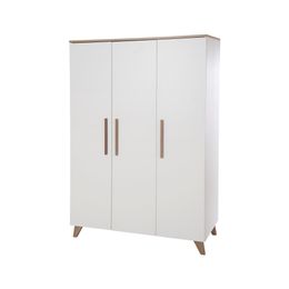 Roba 3-t&uuml;riger Kleiderschrank &raquo;Ole&laquo; - 118x52x190cm - wei&szlig; - Holz / Holz