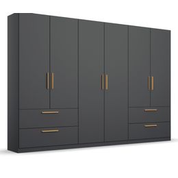 Rauch Dreht&uuml;renschrank "Skandi" 6-t&uuml;rig mit vier Schubladen - 271x54x210cm - grau - Holz