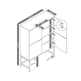 Tchibo - Highboard in modernem Design - wei&szlig;