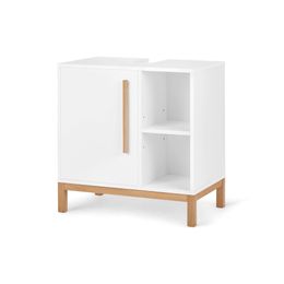 Tchibo - Waschbeckenunterschrank &raquo;Eklund&laquo; mit T&uuml;r und Seitenfach - 65,5x40x66,5cm - braun - Holz / Eichenholz