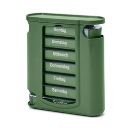 Tchibo - Pillenbox und -schneider - dunkelgr&uuml;n