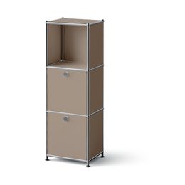 Tchibo - Kommode &raquo;Metall CN3 Slim Line&laquo; mit 2 Klappenf&auml;chern - 40x30,5x120,3cm - taupe - Stahl / Aluminium / Kunststoff