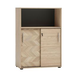 Tchibo - Aktenschrank &raquo;Arezzo&laquo; - 80,1x38,2x113,4cm - schwarz - Holz / Metall / Kunststoff