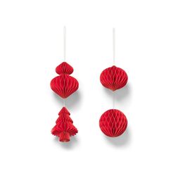 Tchibo - 4er-Set Weihnachtsbaumschmuck - rot