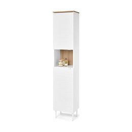 Tchibo - Badhochschrank &raquo;Sonari&laquo; mit T&uuml;ren - 38,2x30x187,4cm - braun - Holz / Aluminium / Buchenholz