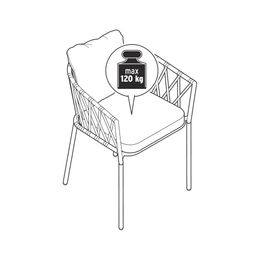 Tchibo - 2 Dining-Sessel mit Textilgeflecht - 55x62x71,5cm - schwarz -