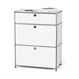 Tchibo - Kommode Metall &raquo;Cn3&laquo; mit 1 Schublade und 2 Klappenf&auml;chern - 77x40x102cm - chrom - Stahl / Aluminium / Kunststoff