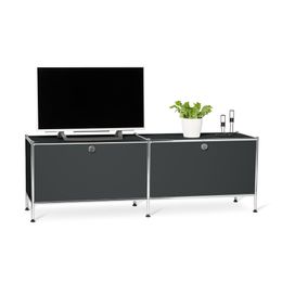 Tchibo - Lowboard Metall &raquo;Cn3&laquo; mit Klappenf&auml;chern - 152x40x51,5cm - schwarz - Stahl / Aluminium / Kunststoff