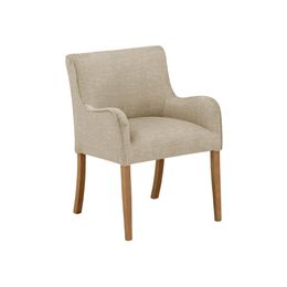 Tchibo - Polsterstuhl mit Armlehne &raquo;Leopold&laquo; - 58x55x81cm - beige - Polyester / Buchenholz