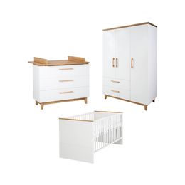 Roba &raquo;Finn&laquo; Kinderzimmerset mit Bett - 76x144x82,5cm - wei&szlig; - Holz / Buchenholz / Holz