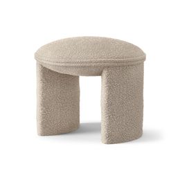 Tchibo - Gepolsterter Hocker - 44x44x41cm - wei&szlig; - Holz / Polyester / Acryl