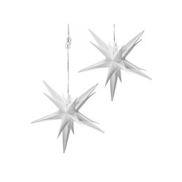 2 AMARE LED-Sterne - 27x5,5x21,5cm - wei&szlig; - Kunststoff