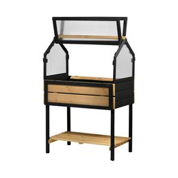 Tchibo - 4-Jahreszeiten-Hochbeet - 48x76x118cm - schwarz - Kiefernholz / Polycarbonat