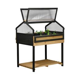 Tchibo - 4-Jahreszeiten-Hochbeet - 73x100x121,5cm - schwarz - Kiefernholz / Polycarbonat