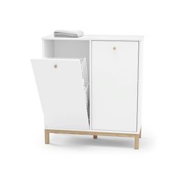 Tchibo - W&auml;schekorbregal - 80,5x34,5x90cm - braun - Holz / Eichenholz / Stahl