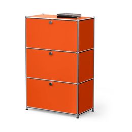 Tchibo - Kommode Metall &raquo;Cn3&laquo; mit 3 Klappenf&auml;chern - 77x40x120,5cm - orange - Stahl / Aluminium / Kunststoff