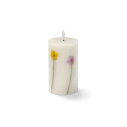 Tchibo - LED-Echtwachskerze mit Trockenblumen - wei&szlig;