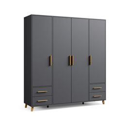 Rauch Dreht&uuml;renschrank &raquo;Shinjo&laquo; - 187x53x203cm - grau - Holz / Holz