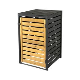 Tchibo - M&uuml;lltonnenverkleidung - 69,5x67x112cm - schwarz - Fichtenholz