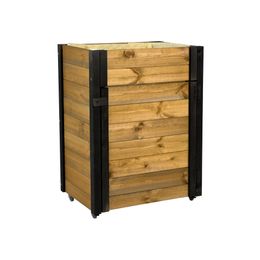 Dobar Hochbeet - 60x40x80cm - schwarz - Fichtenholz / Wolle
