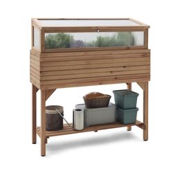 Tchibo - Hochbeet mit Fr&uuml;hbeetaufsatz - 110x40x120cm - silber - Holz / Polyethylen / Stahl