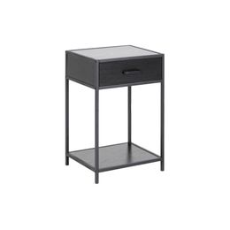 Tchibo - Nachttisch - 42x35x63cm - schwarz - Metall / Eschenholz