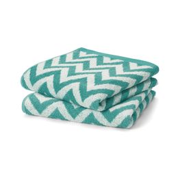Tchibo - 2 Jacquard-Handt&uuml;cher - wei&szlig;