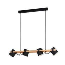 Eglo 4er-Pendelleuchte &raquo;Hornwood&laquo; - 110x18x110cm - schwarz - Holz / Stahl / Stahl