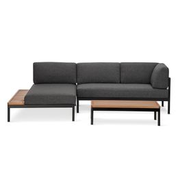 Tchibo - Lounge-Ecke &raquo;Elin&laquo; mit Premium-Komfort-Kissen - 250,5x123x72cm - anthrazit - Aluminium / Eukalyptusholz / Polyurethan