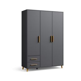 Rauch Dreht&uuml;renschrank &raquo;Shinjo&laquo; - 140x53x203cm - grau - Holz / Holz