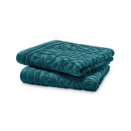 Tchibo - 2 Jacquard-Handt&uuml;cher - petrol