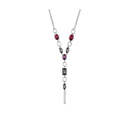Tchibo - Y-Kette mit facettierten Glassteinen - silber