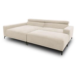 Domo Eck-Schlafsofa &raquo;Malm&ouml;&laquo; mit Hocker - 248x172x72cm - schwarz - Polyester / Acryl / Holz