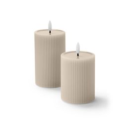 Tchibo - 2 LED-Kerzen mit Echtwachsspiegel - beige