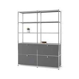 Tchibo - Hohes Regal Metall &raquo;Cn3&laquo; mit 4 Klappenf&auml;chern - 152x40x195cm - chrom - Stahl / Aluminium / Kunststoff